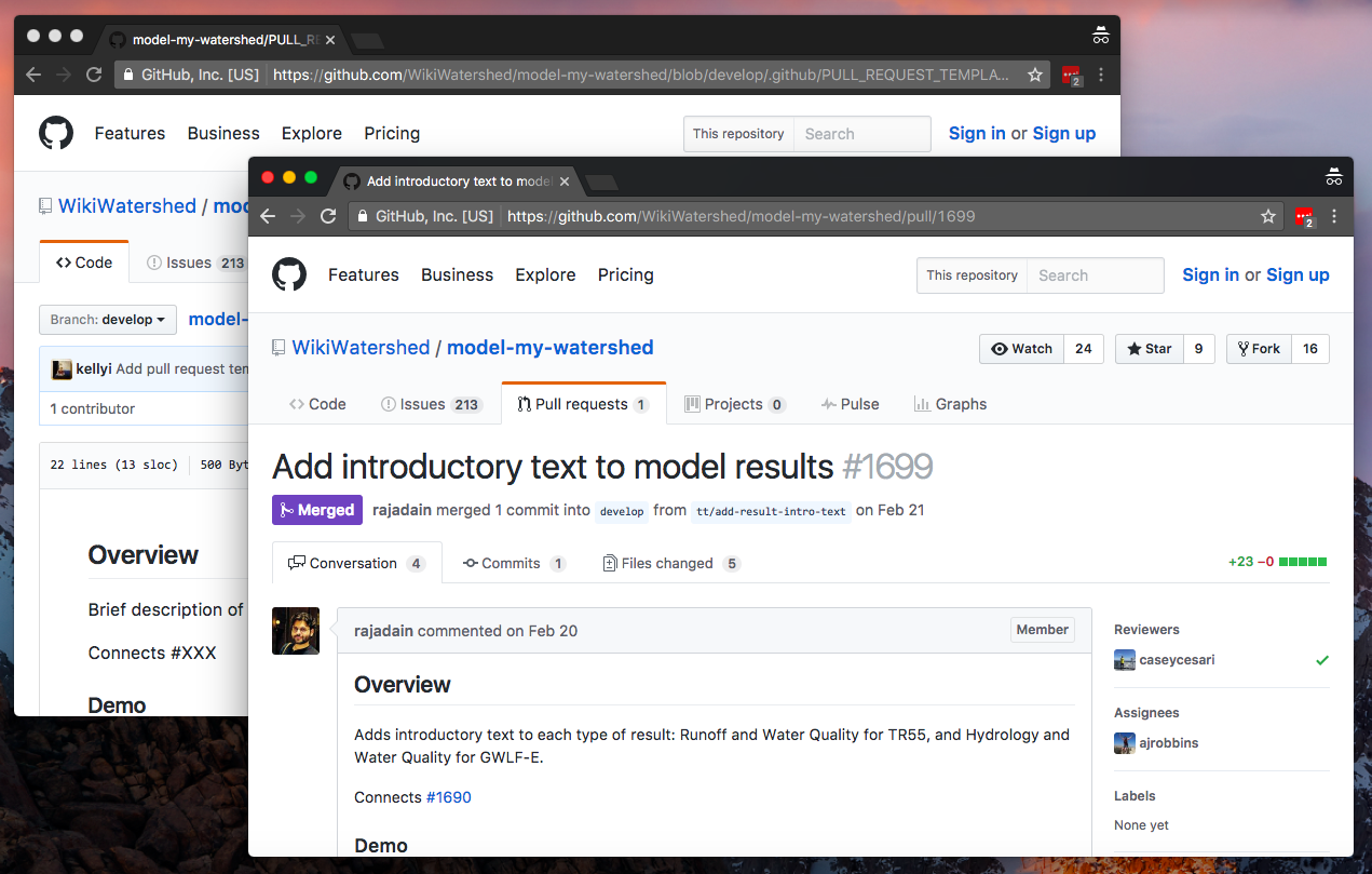 GitHub Pull Request Template Workflow • Element 84